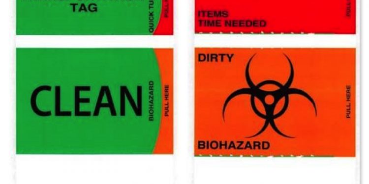 Quick Turnover 2-Part Clean-Dirty Label - EndoProMag.com